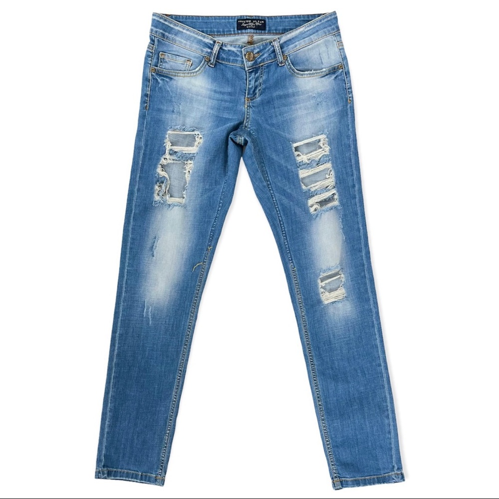 Philipp Plein Illegal Fight Club Slim Cut Jeans - Gem